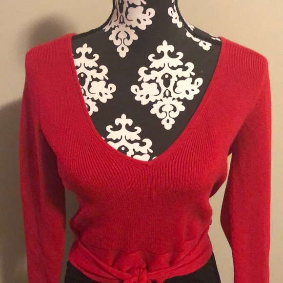 Express | Sweaters | Nwt Express Reversible Red Tie Sweater Large ...